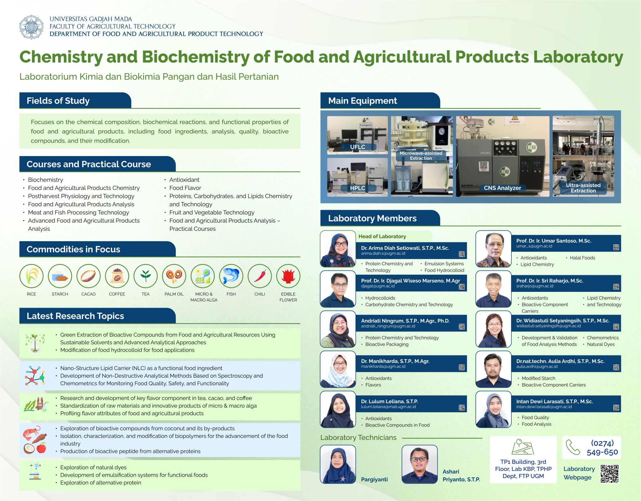 Chemistry and Biochemistry of Food and Agricultural Product Laboratory ...